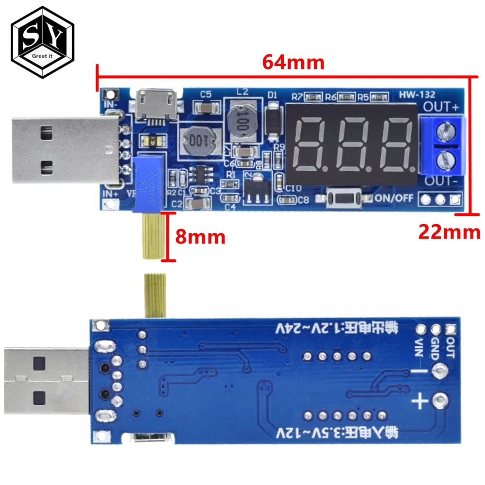 Dc-dc 5v To 3.5v / 12v Usb Step Up / Down Power Supply Module ...