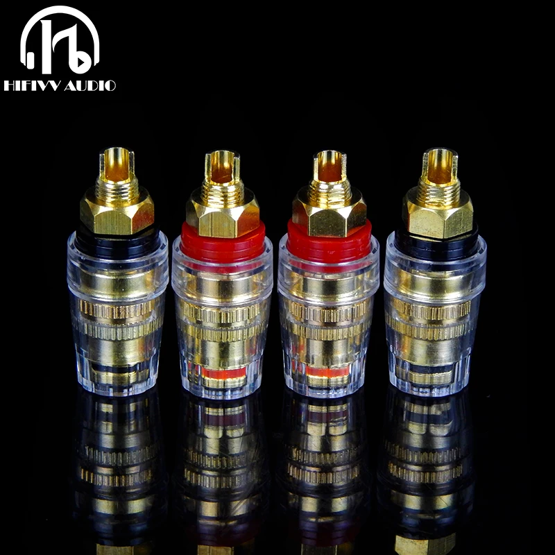 Hifi Copper Socket Plug Crystal Audio Speaker Connector Amplifier ...