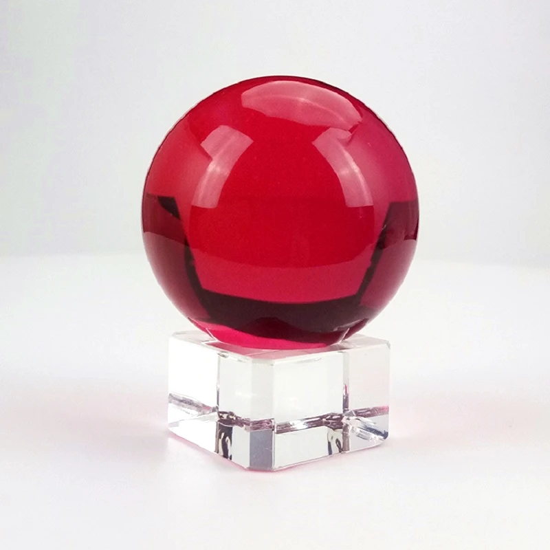 Red K9 Color Chandelier Crystal Glass Ball Lens Ball Crystal Ball Stand ...