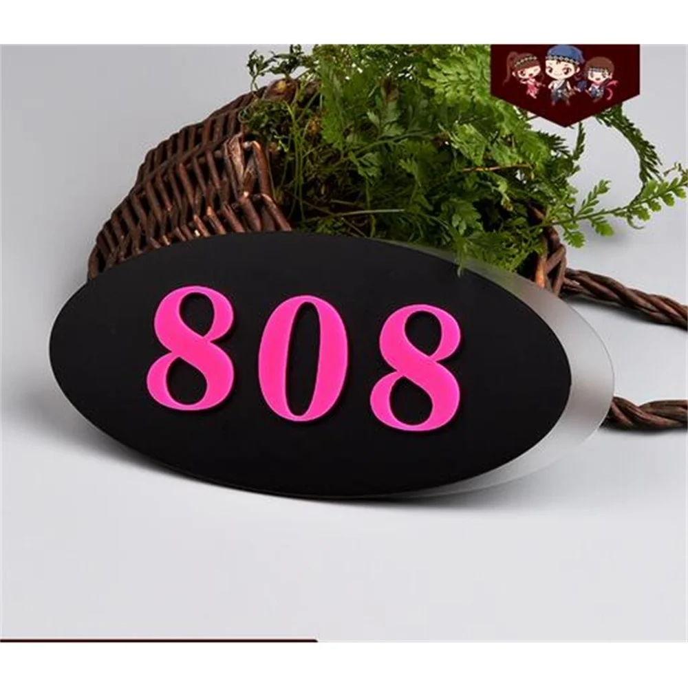 Acrylic Elliptical Stairs Floor Number Wall Signage Board Sticker Plate ...