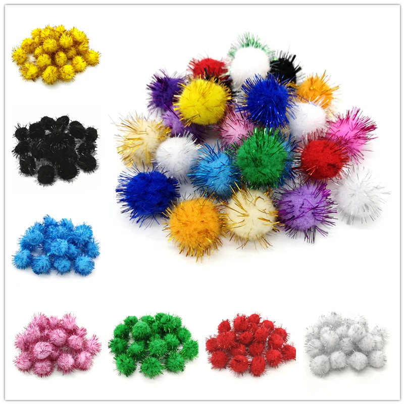 50pcs-15mm-25mm-Colorful-Pompoms-for-Dolls-Garment-Handmade-Material ...