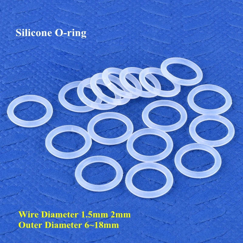 OD 6~18mm Wire Dia 1.5 / 2mm Food Grade Silicone O-ring High ...