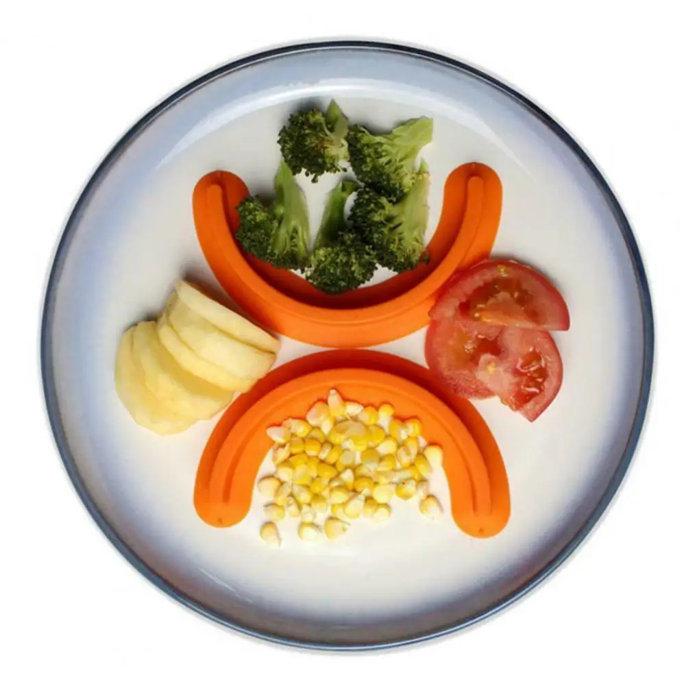 2Pcs Food Separator Food Grade Safe Silicone Food Cubby Plate Divider ...