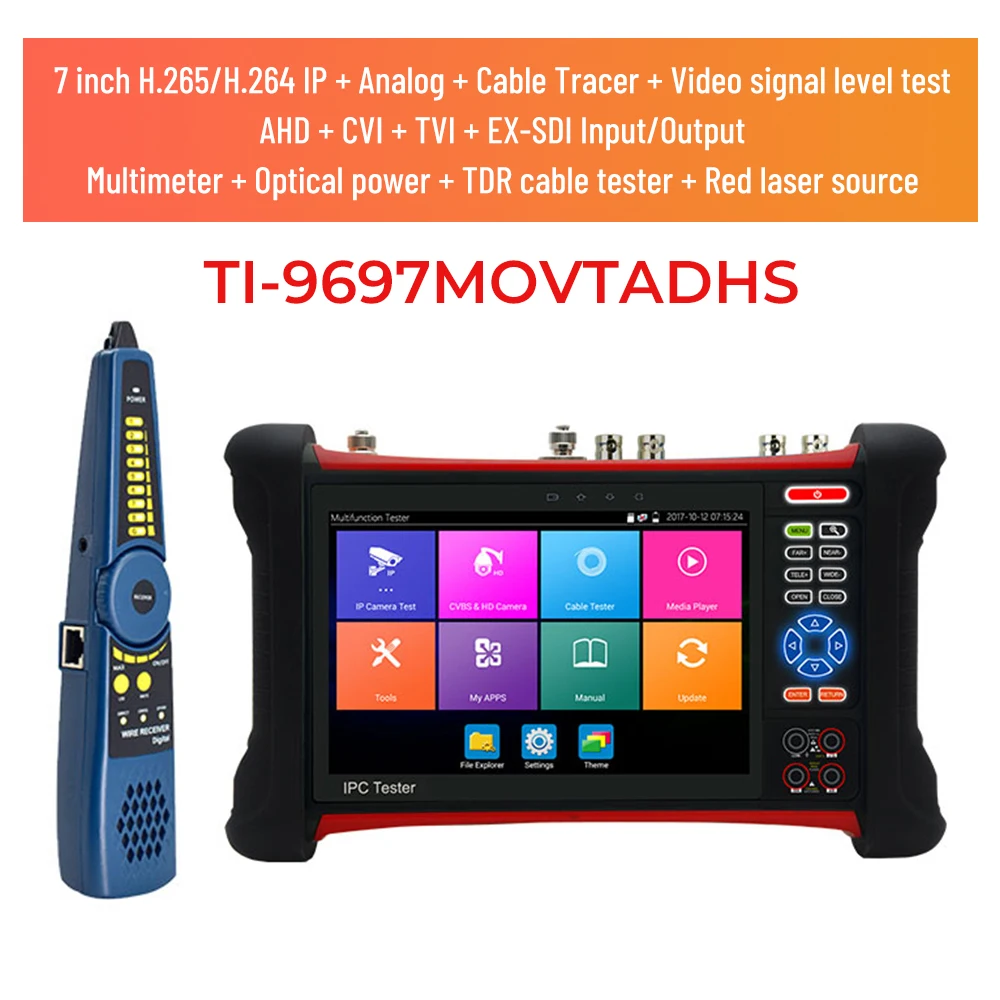 7 inch monitor CCTV Tester 8MP TVI CAI 5MP ADH monitor SDI IP Tester ...