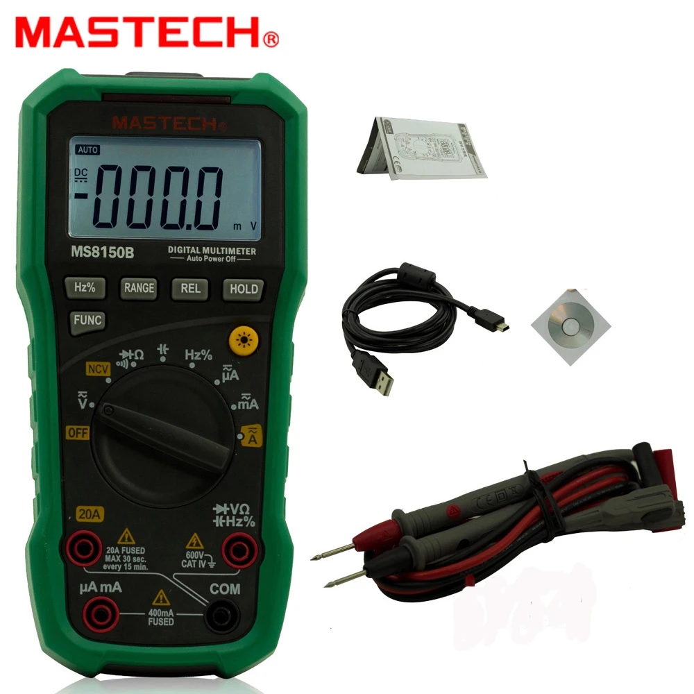 Digital Multimeter Mastech MS8150B Tragbare Tester Meter Spannung Strom ...