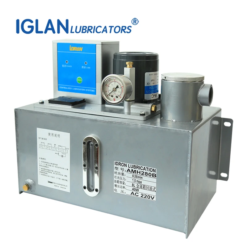 IGLAN bomba de lubricación de aceite de engranaje automático, lubricador eléctrico AMH1 8L110V ...