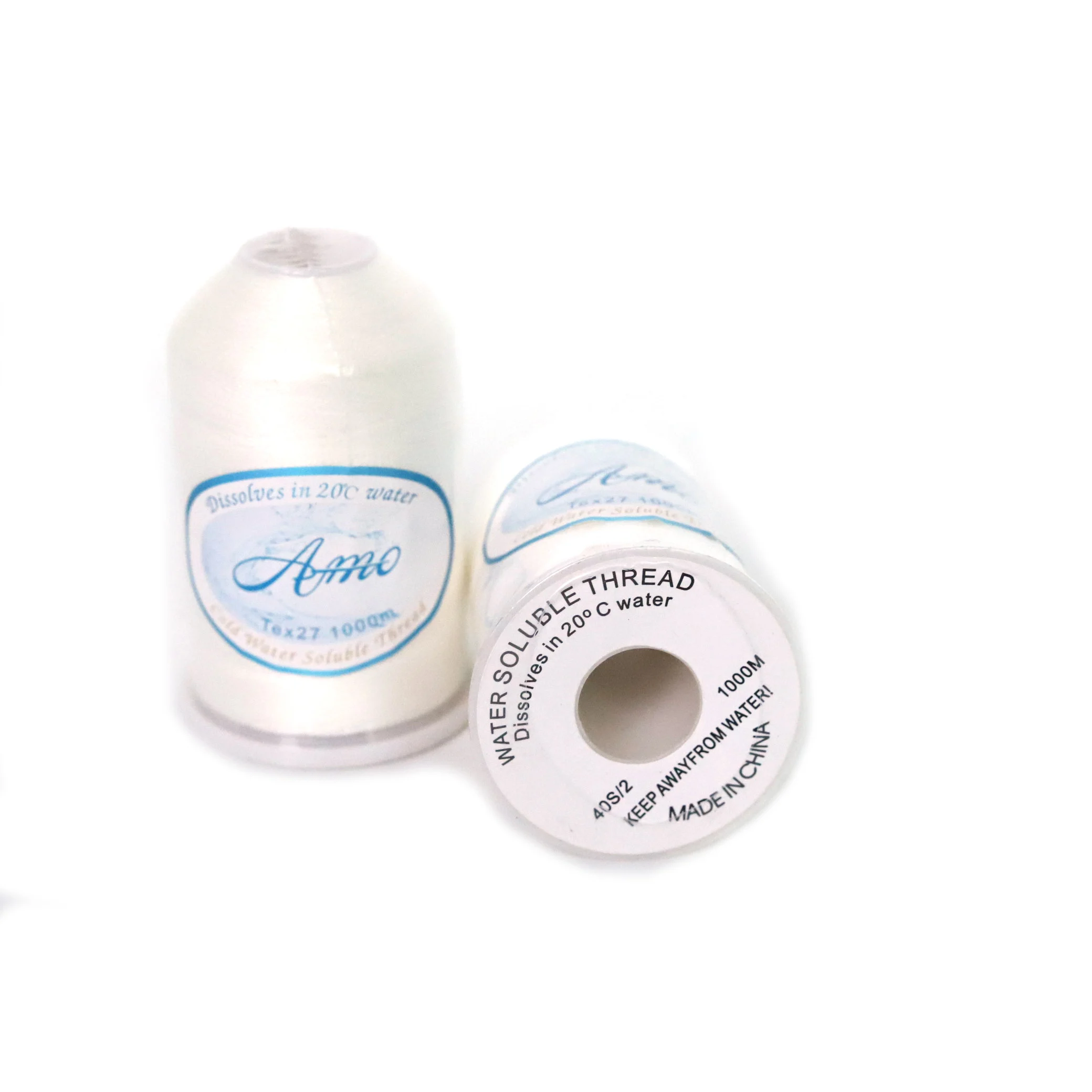 YY 1000m long Raw White Water soluble sewing thread 20C Wash Away ...