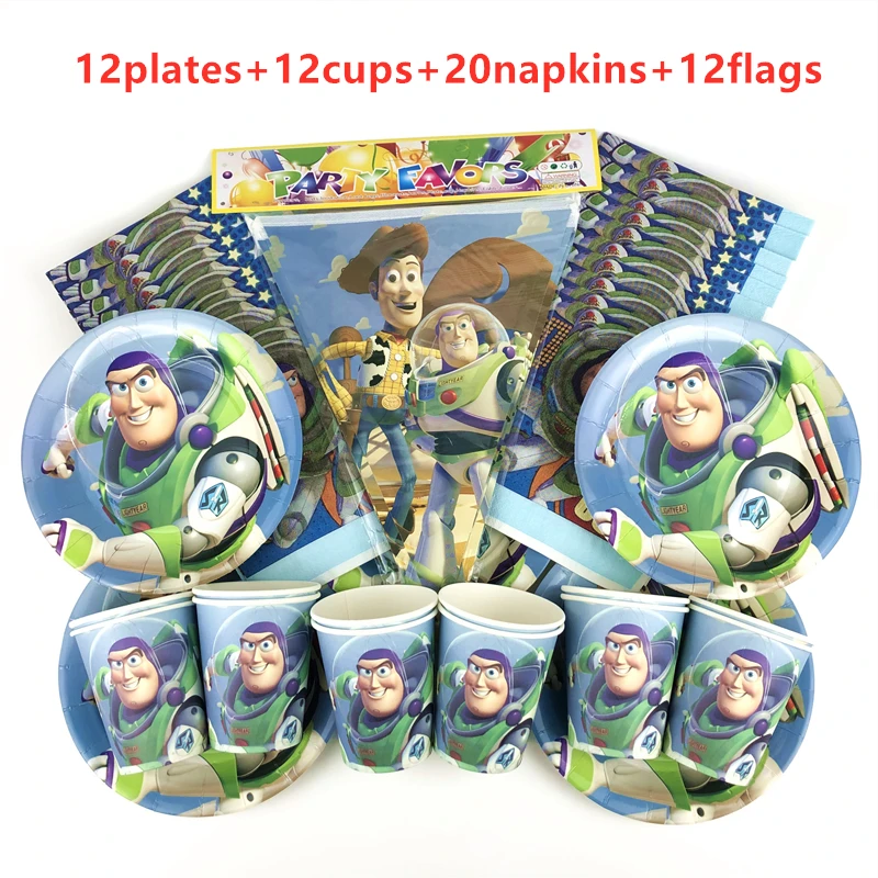 Disney vajilla desechable con temática Toy Story para niños, 56 piezas, decoración de fiesta de ...