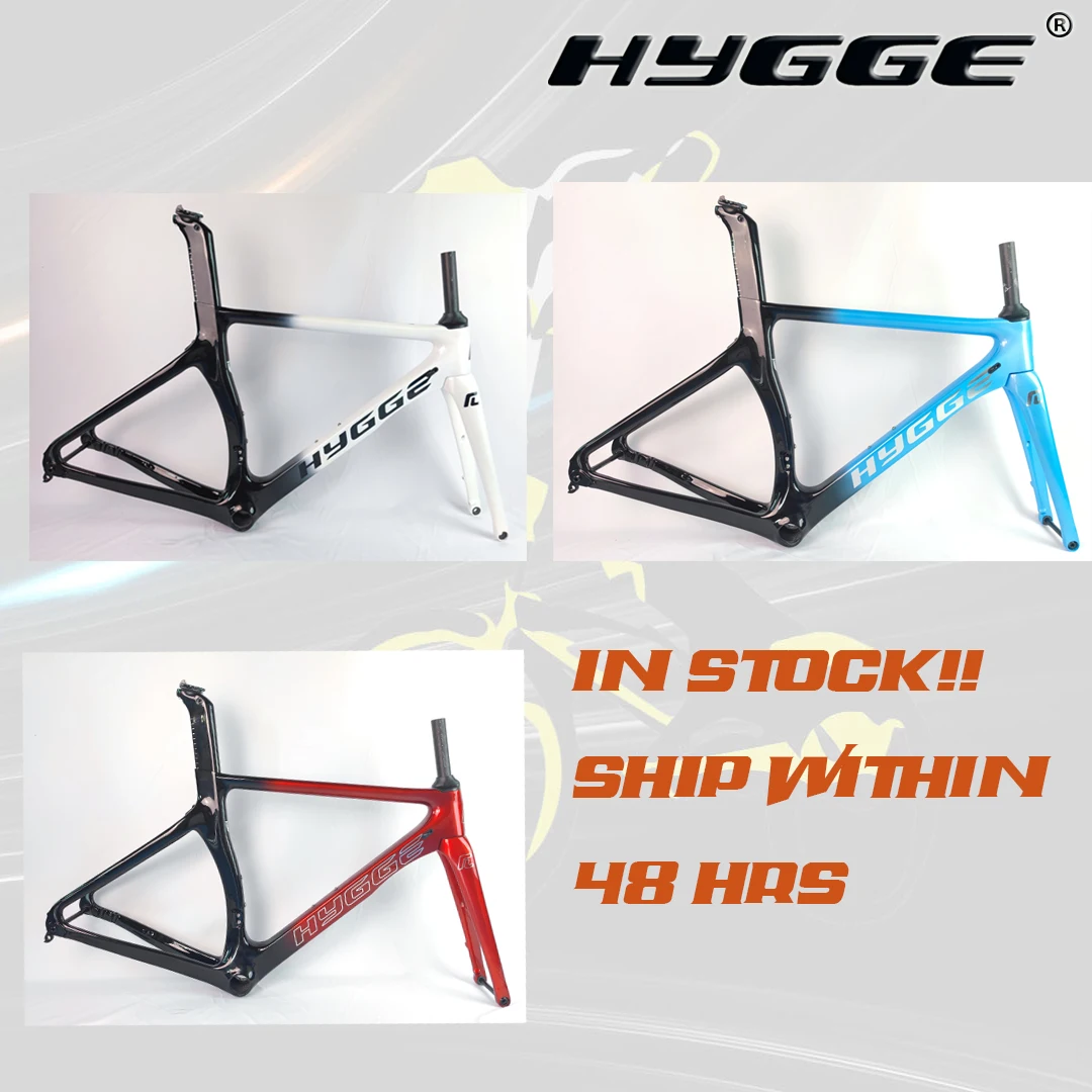 2020 Hygge 카본 에어로 자전거 프레임 셋 나이트 레이싱 카본로드 프레임 에어로 디스크 브레이크 프레임 재고 있음