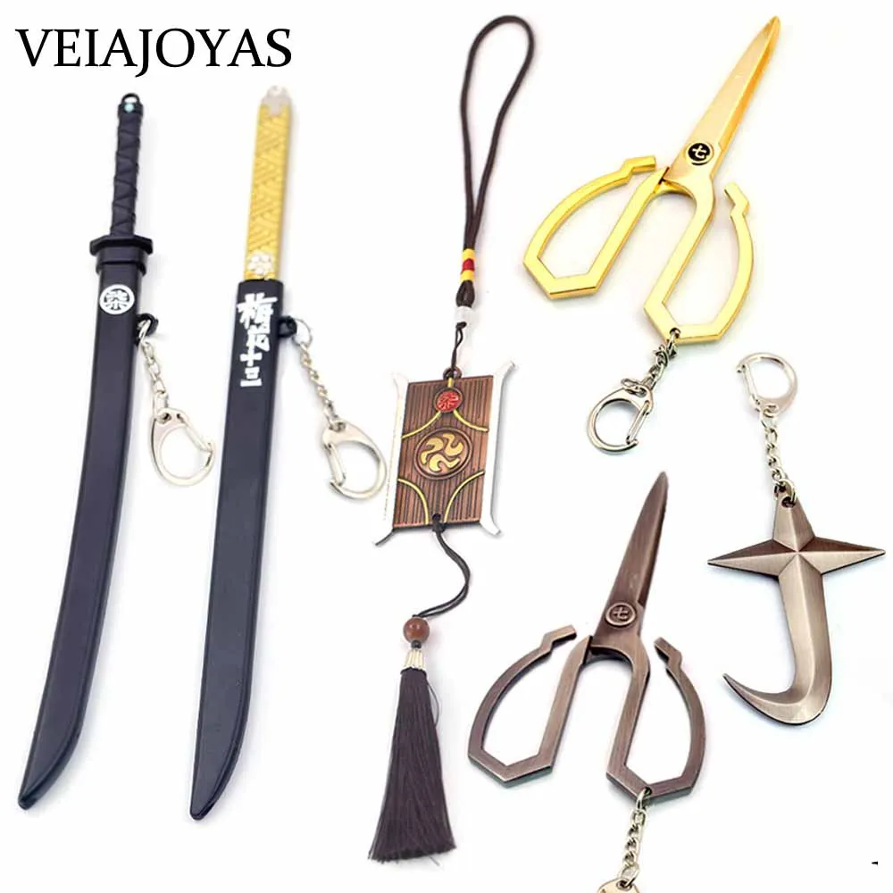 Hot Anime Assassin Scissor Seven Alloy Weapon Keychains Amulet Tag ...