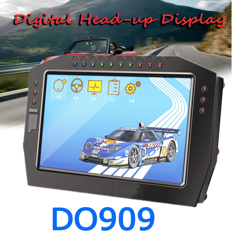 DO909 Touch Screen Digital Car Race Dashboard Gauge Display Full Sensor ...