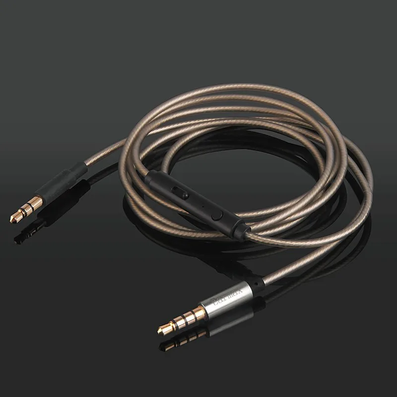 Cable de Audio plateado mejorado con micrófono remoto para auriculares ...