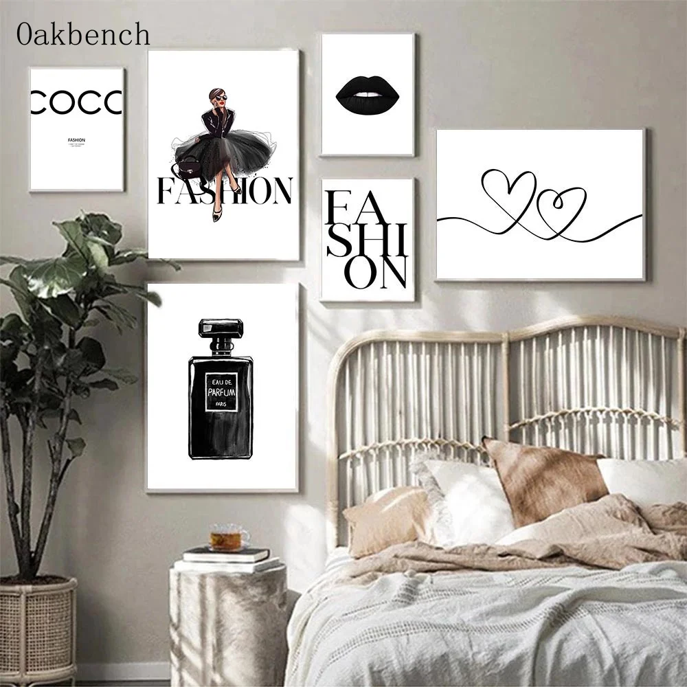 Tableau - Toile,Affiche de mode avec bouteille de parfum,peinture sur ...