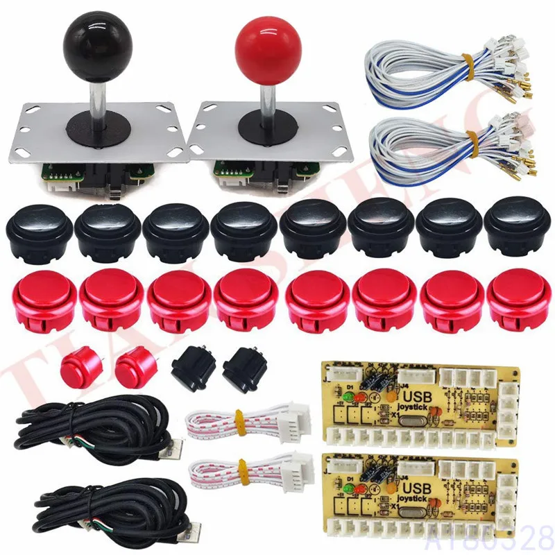 Bot-es-Arcade-e-Kits-Joystick-2-Jogadores-Controlador-DIY-Codificador ...