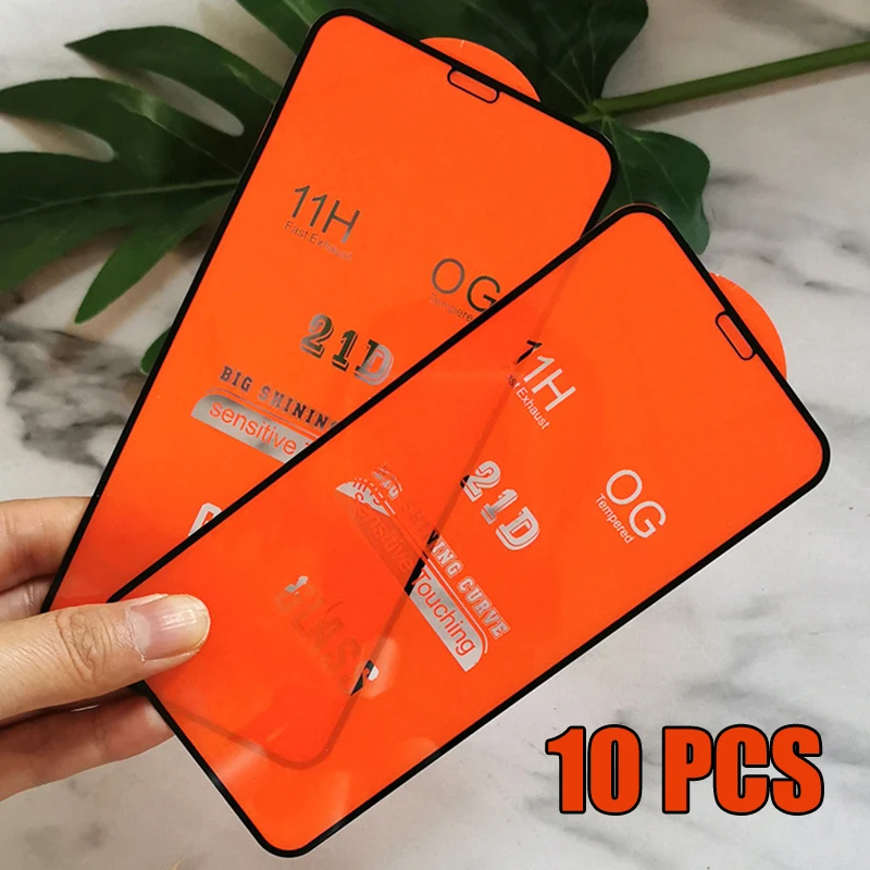 10pcs-21D-Tempered-Glass-Screen-Protector-9H-Full-Cover-Film-For ...