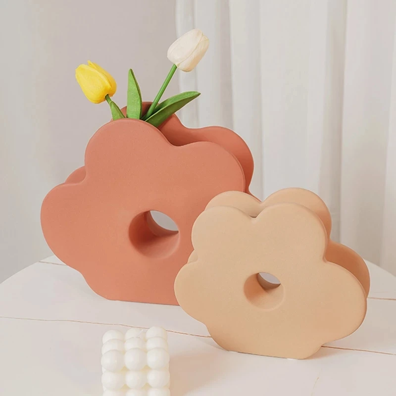 Personality-Flower-Shape-Ceramic-Irregular-Flower-Vase-Dry-Flower ...