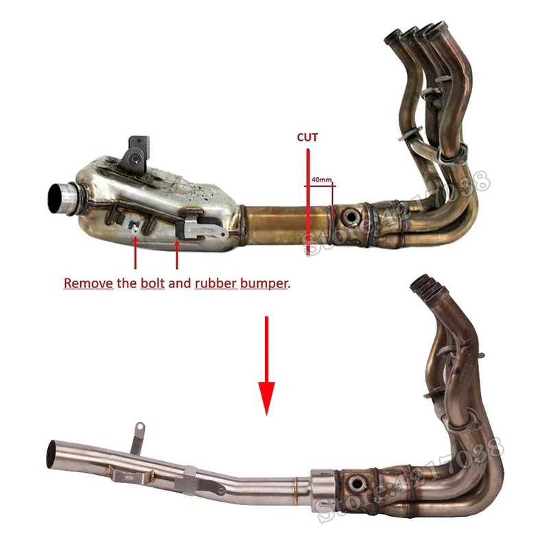 Slip On Motorcycle Exhaust Pipe Modified Moto System For KAWASAKI Z900 ...