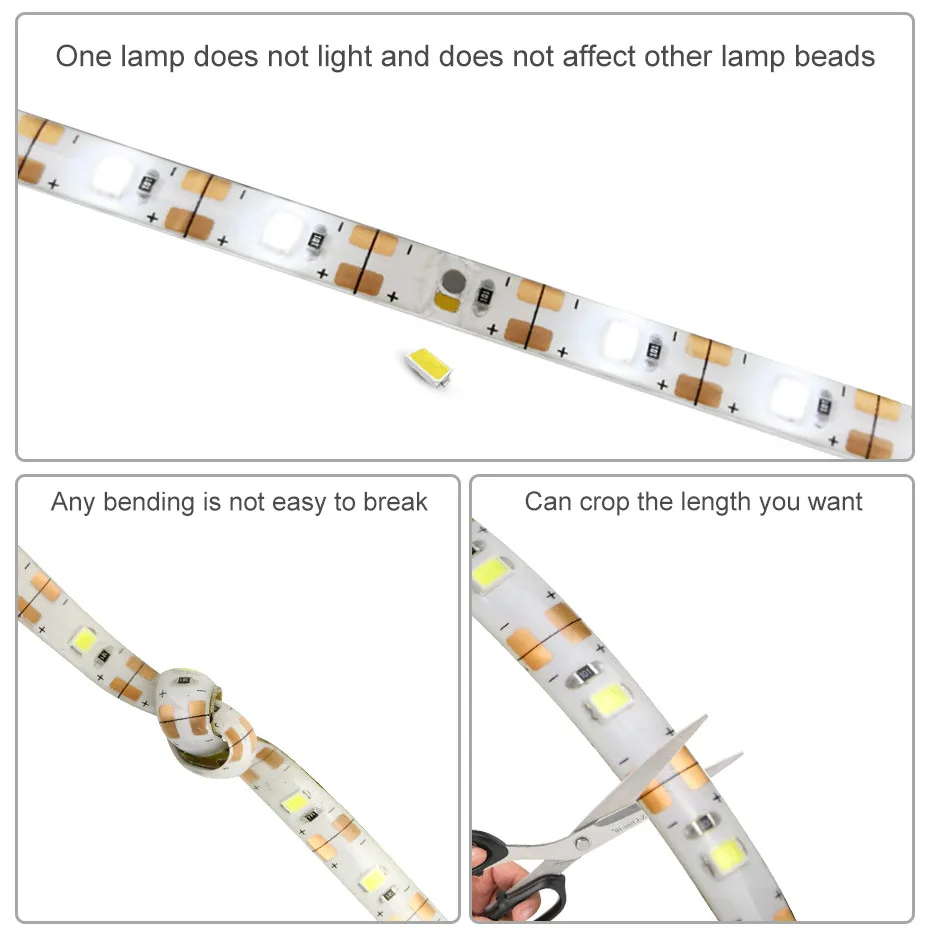 USB Cable 5V Dimmable Makeup Vanity Mirror Light Strip maquiagem ...