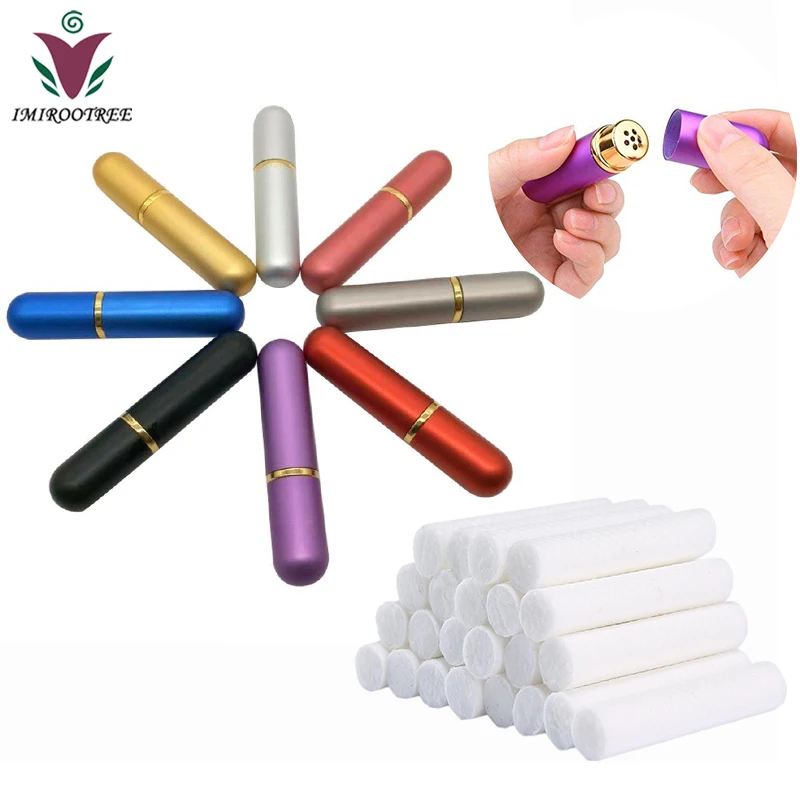 10pcs Empty Colorful Metal Nasal Inhalers For Essential Oils ...