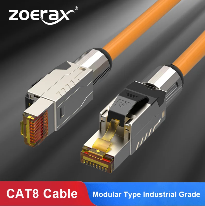 ZoeRax Cat8 Ethernet Patch Cable S/FTP 22AWG Double Shielded Solid ...