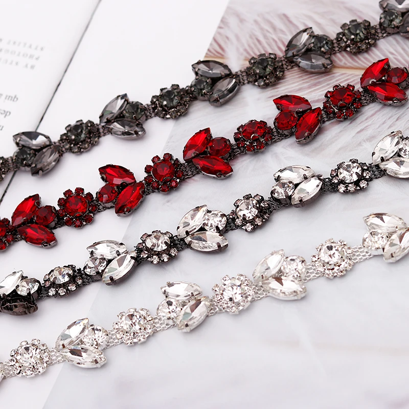 DIY Fancy Diamond Chain Lace Dance Dress Waist Beads Chain Lace Hand ...