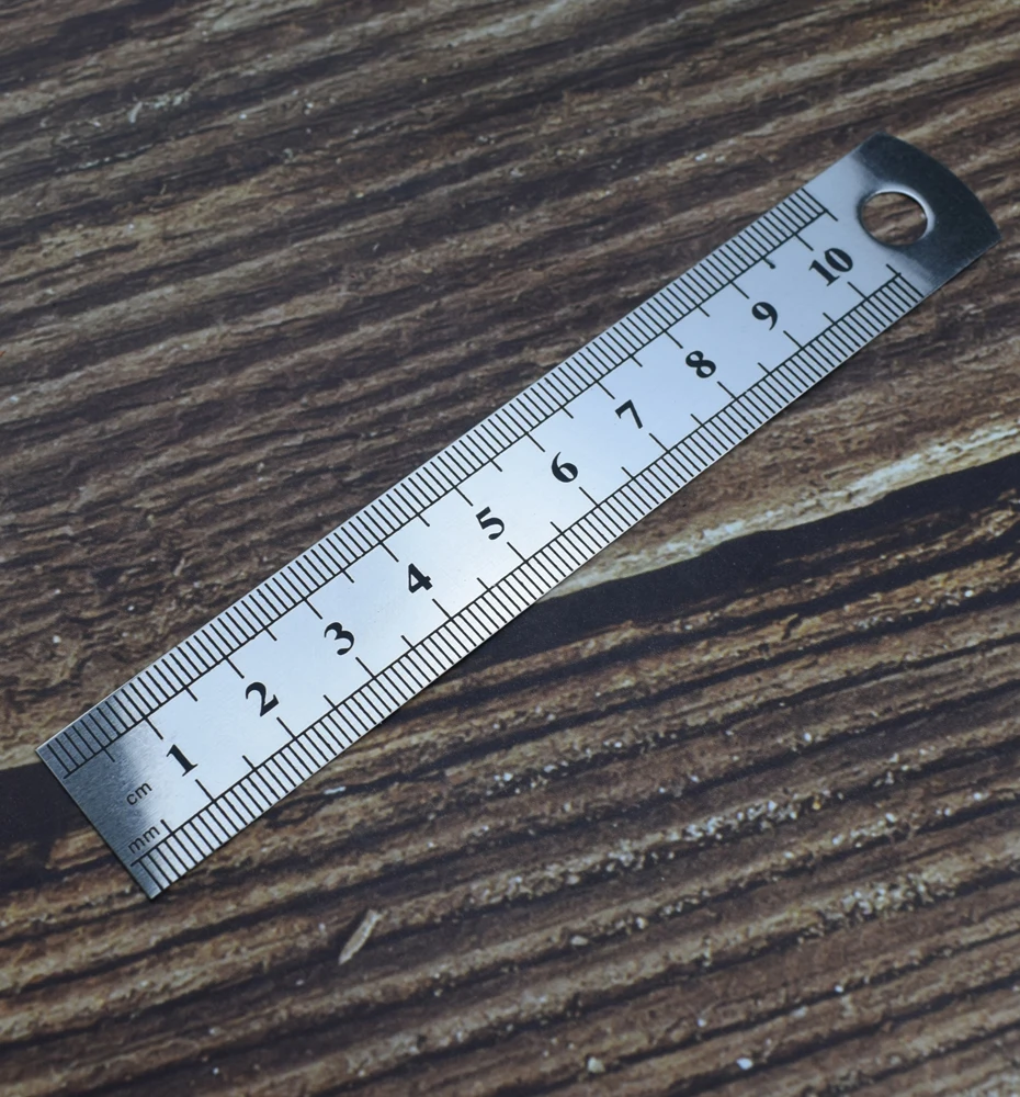 Regle - equerre,Règle Mini droite 10cm-4 pouces,petit calibre métallique en acier inoxydable ...