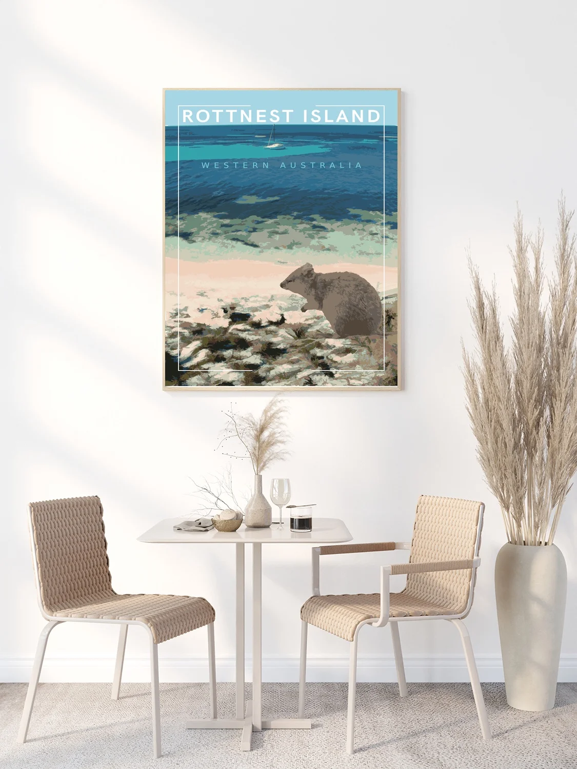 Rottnest Island Perth Western Australia WA. Vintage Travel Poster ...