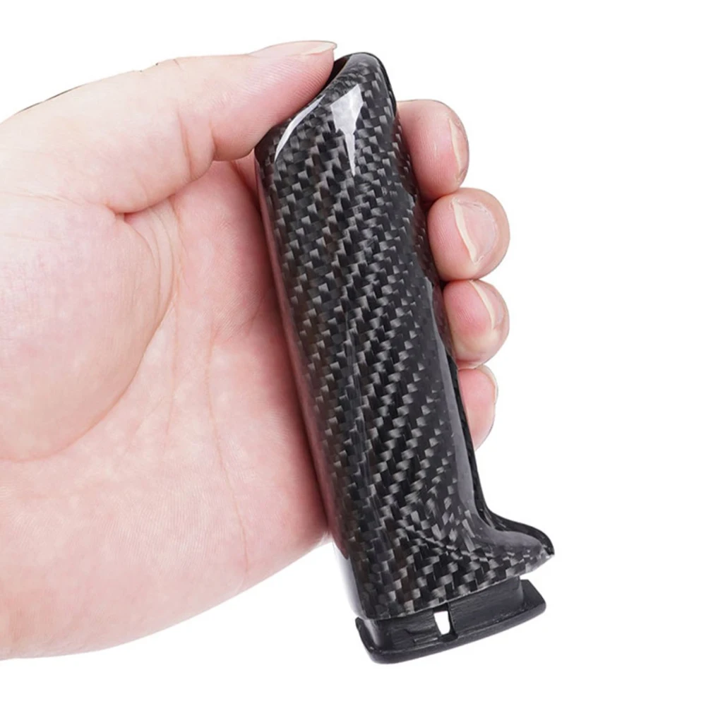 Universal-For-BMW-Car-Handbrake-Hand-Brake-Grip-Cover-Real-Carbon-Fiber ...