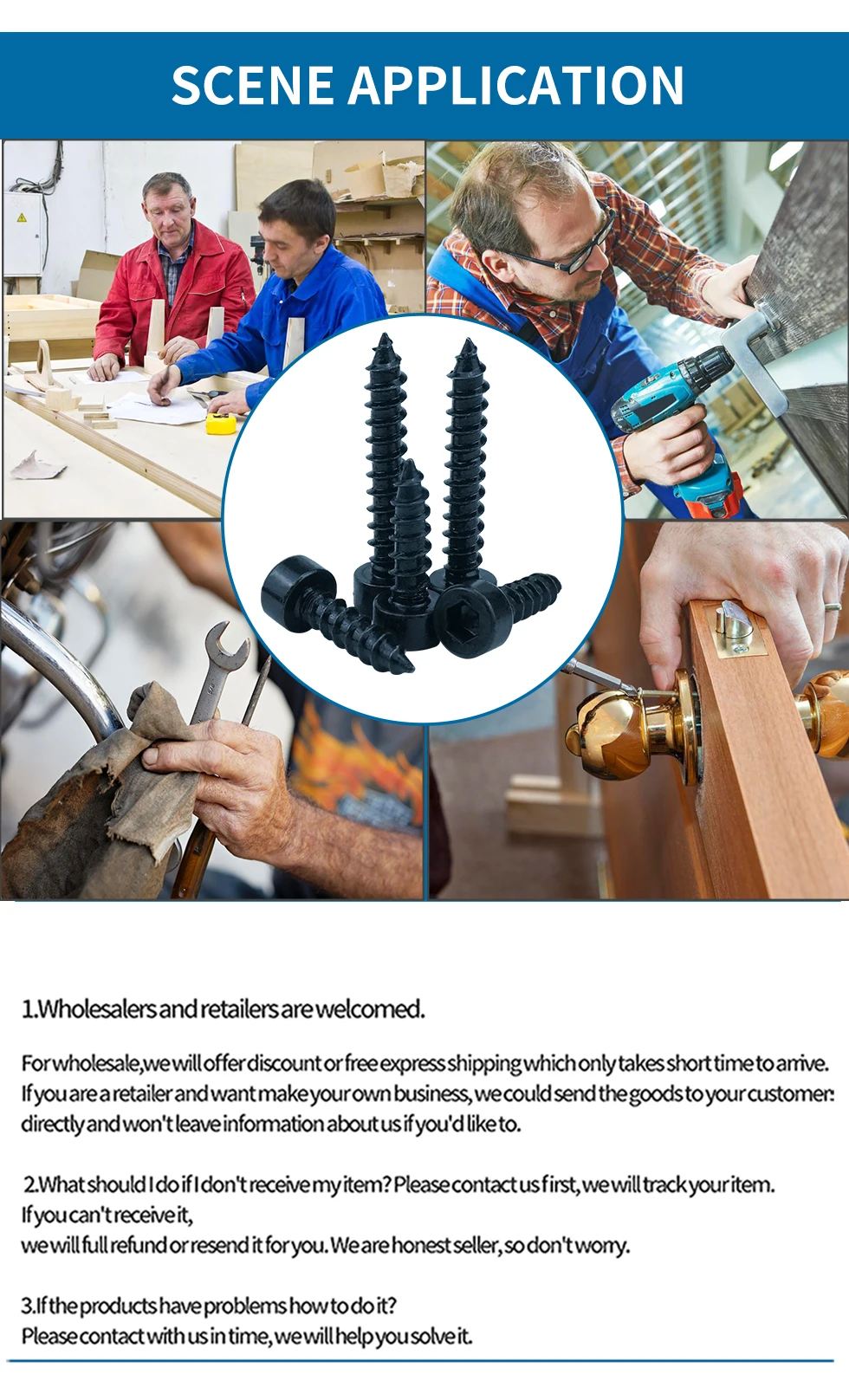 VIS,Black-M3 50pcs-8mm--100 Pièces M2 M2.6 M3 M4 M5 M6 Hexagone À Six Pans Creux Vis ...