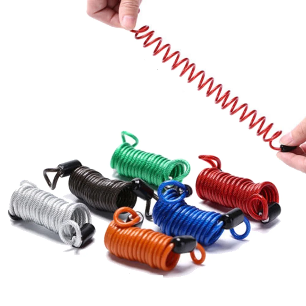 1/1.5/2.5M Lock Reminder Cable Security Anti Thief Motorbike Motorcycle ...