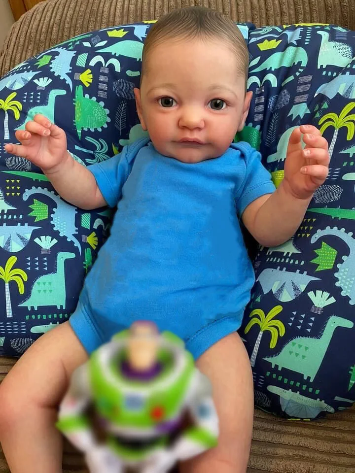 NPK 60CM Tobiah Reborn 소프트 바디 귀여워 유아 소 실물과 같은 창세기 인형 보이는 정맥 - 티몬