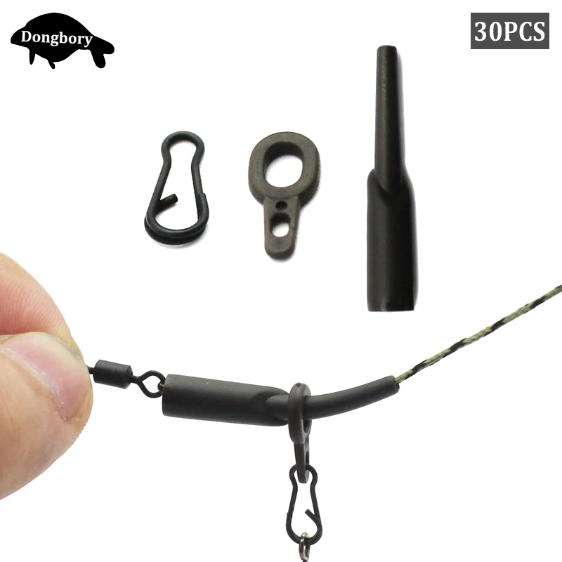 30PCS Carp Fishing Run Rig Accessories Kit Heli Chod Rig Ring Clips ...