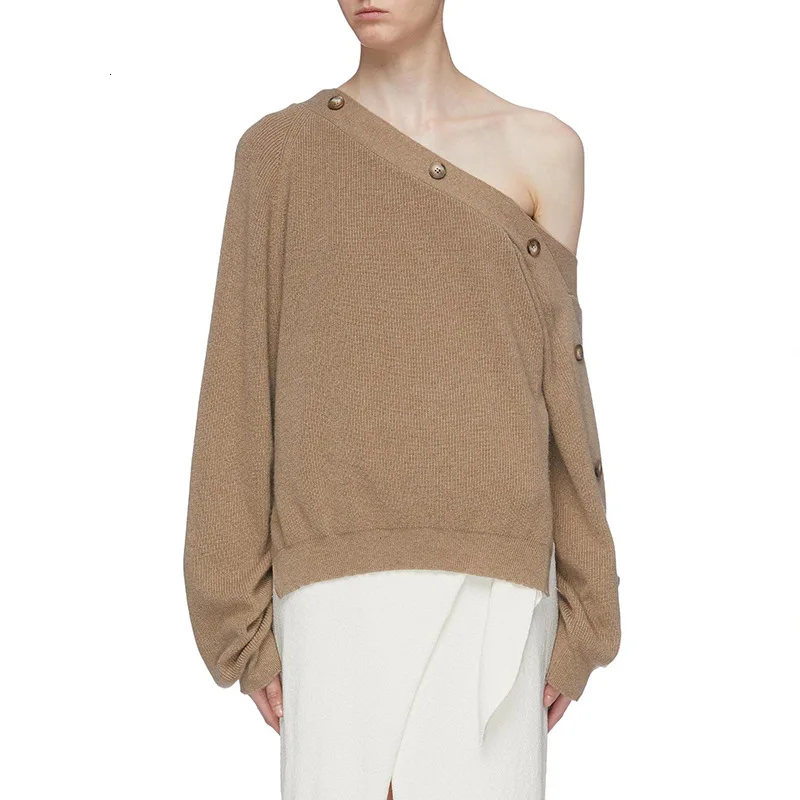 High Quality 2019 Knitted Sweater Women Autumn And Winter Sexy Skew ...