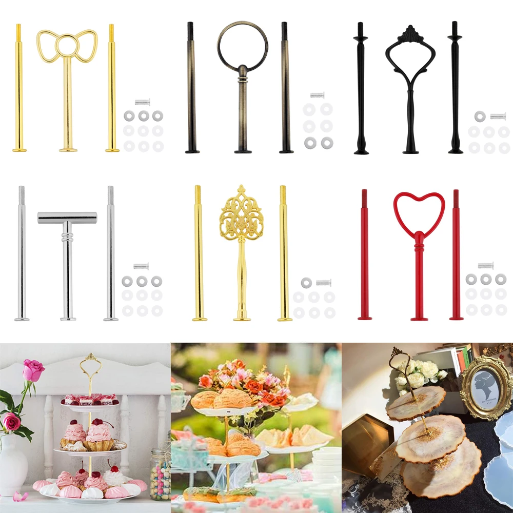 3 Tier Cake Plate Stand Handle Cake Stand Hardware Holder For Wedding ...