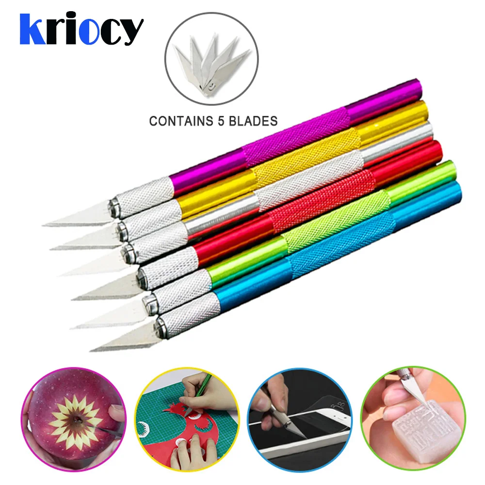 Metal-Carving-Scalpel-Knife-Tools-Kit-Anti-Slip-Blades-Engraving-Craft ...