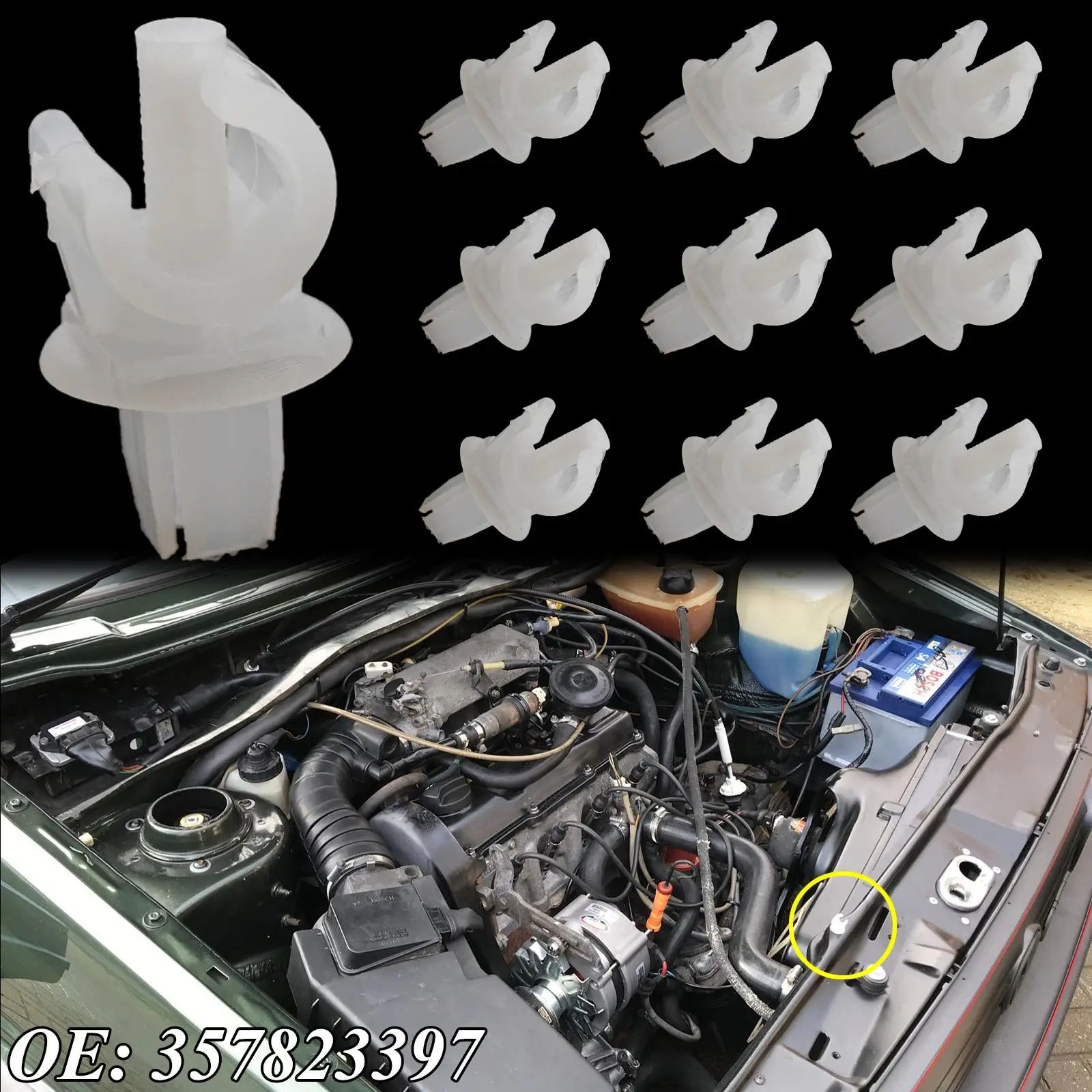 10x-For-VW-Polo-Golf-Jetta-Corrado-Passat-Transporter-Bonnet-Hood-Rod ...