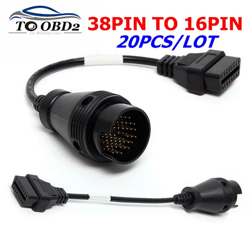 20PCS/Lot for IVECO 38 Pin ODB OBD2 Diagnostic Cable Adapter to Female ...