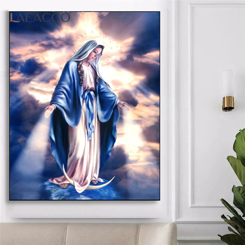 Drawing & Illustration Virgin Mary Print Purple Virgin Mary Art Virgin ...