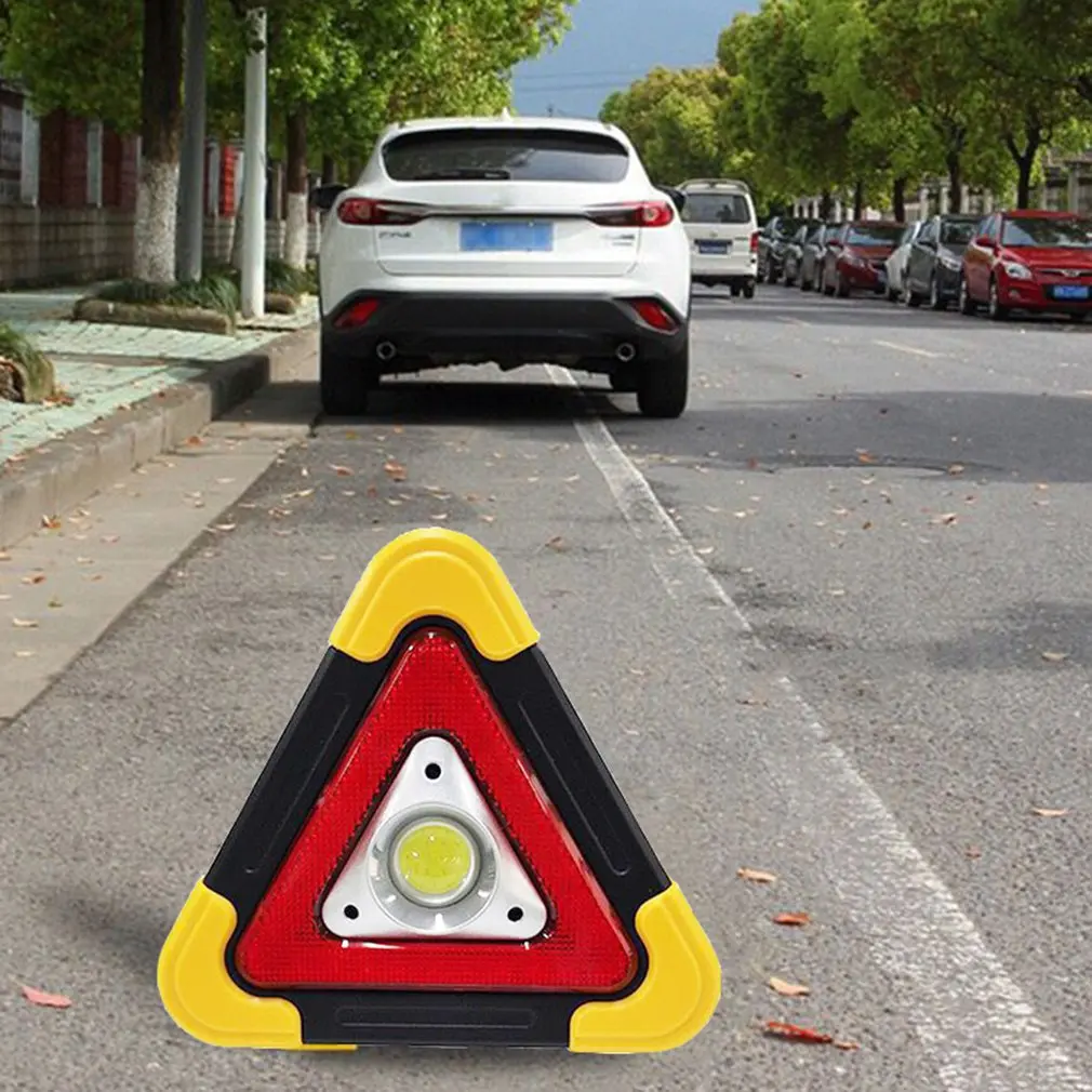 Car Emergency Safety Triangle Warning Stand Led Light Illuminated ...