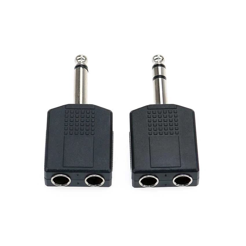 6.5mm Y splitter stereo jack 6.35mm plug Female socket adapter Audio ...