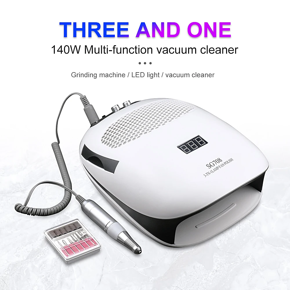 140W 3 In 1 Nail Art Equipment 80W UV LED Nail Dryer & 20W Electric ...