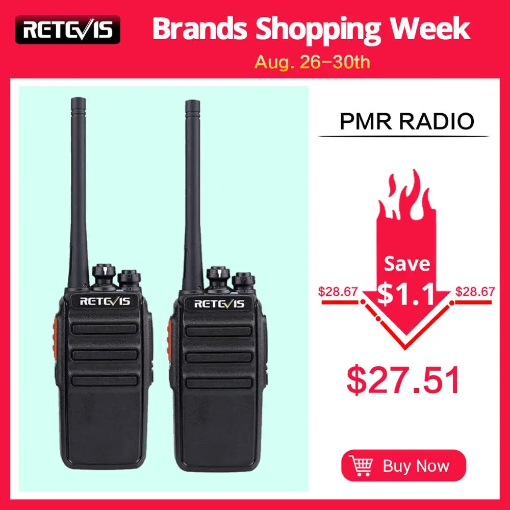 2pcs Retevis RT24 PMR Radio Walkie Talkie 0.5W UHF PMR446 Scrambler VOX ...