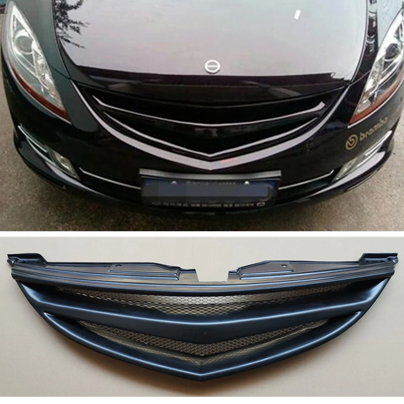 For Front Bumper Car Grille Mazda 6 Decorative Cover Abs Carbon Fiber ...