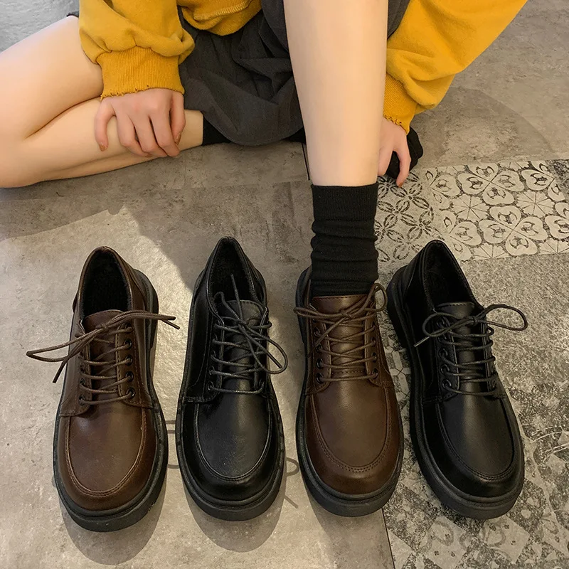 British-Retro-Student-Casual-Shoes-Woman-2020-Spring-Autumn-New-Solid ...