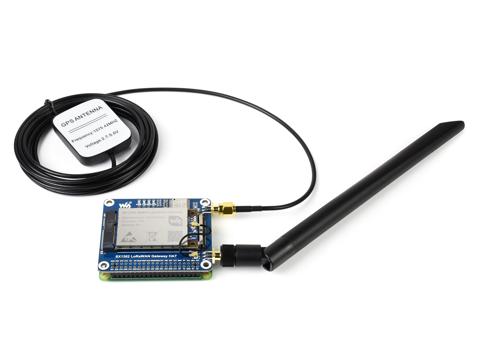 SX1302 LoRaWAN Gateway HAT for Raspberry Pi,SX1302 868M GNSS 모듈, 장거리 전송 ...