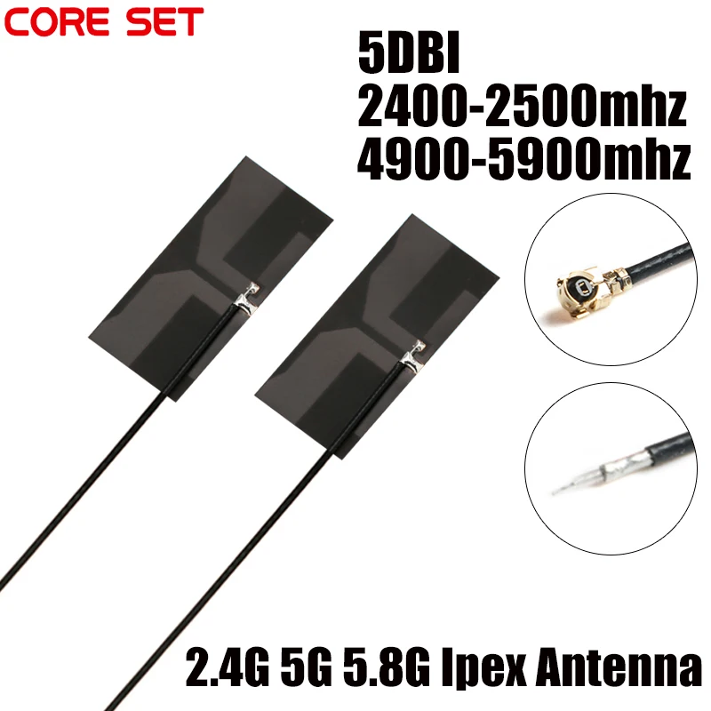 5Pcs 2400-2500MHZ 4900-5900MHZ Dual Band Antenna GSM 2.4G 5G 5.8G FPC ...