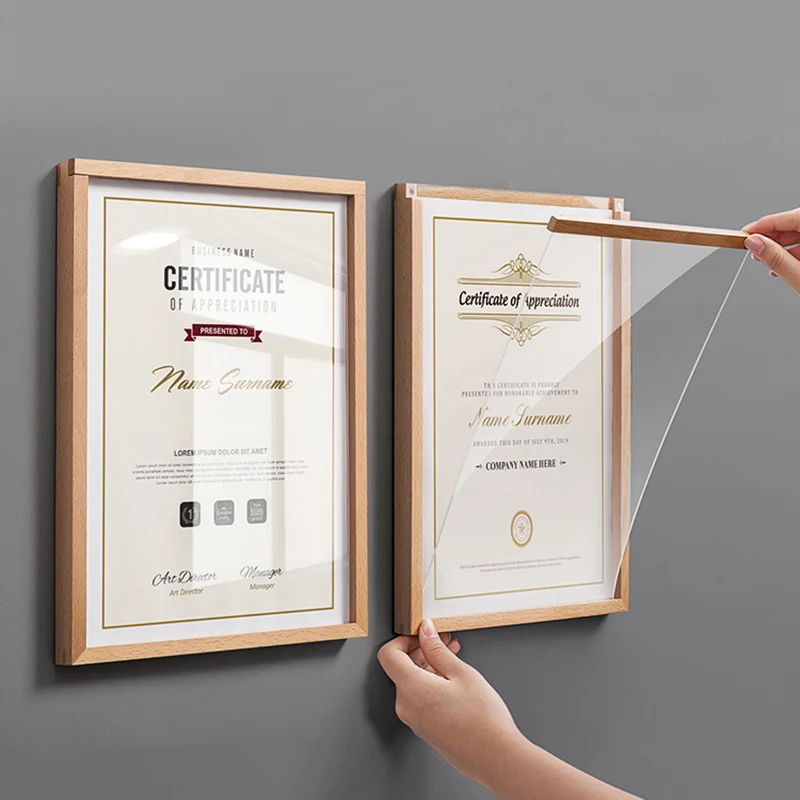 Sviao-A4-A5-Solid-Wood-Wall-Hanging-Qualification-Honor-Display-Photo ...