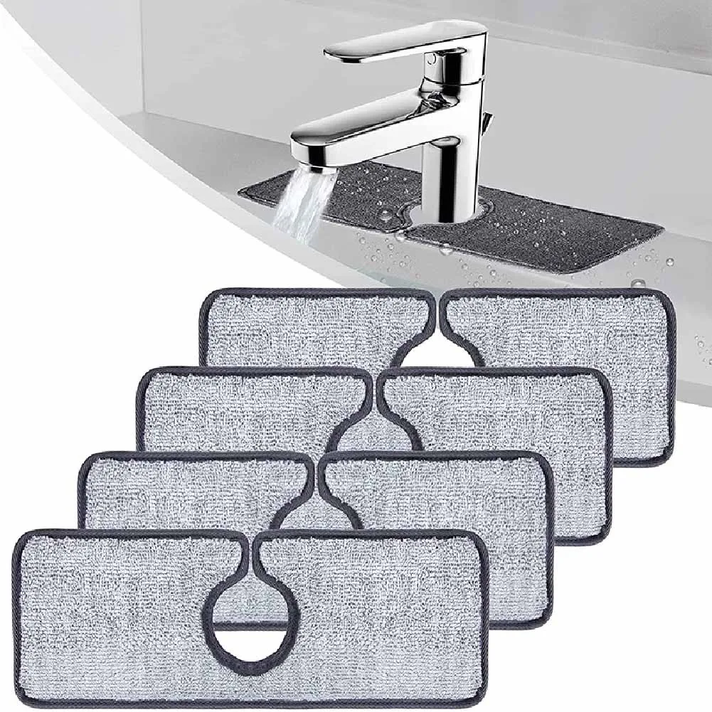 Kitchen-Faucet-Absorbent-Mat-Sink-Splash-Guard-Microfiber-Faucet-Splash ...