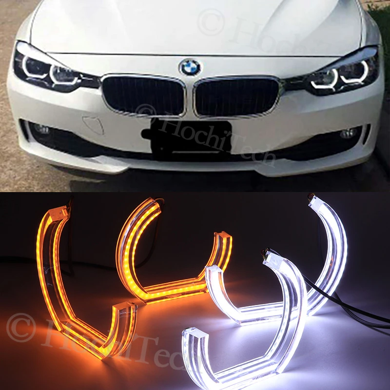 LED Angel Eyes For BMW 3 Series F30 F31 F34 2012-2016 halogen headlight ...
