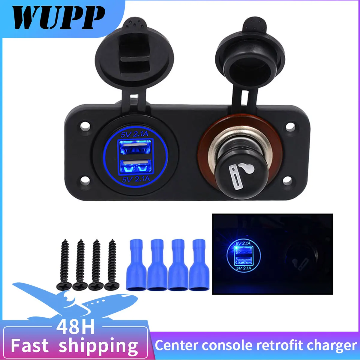 Isqueiro de cc 12 v wupp, carregamento usb de 4.2a duplo para carros ...